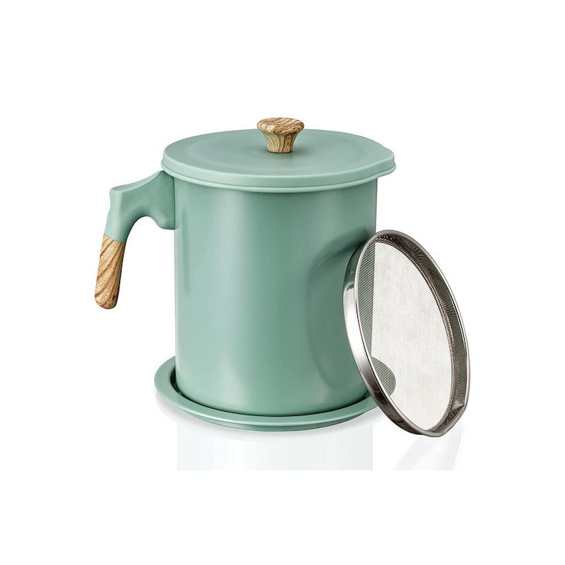 Buy 1.7L Bacon Grease Saver With Strainer Oil Containe Fat Separator ...