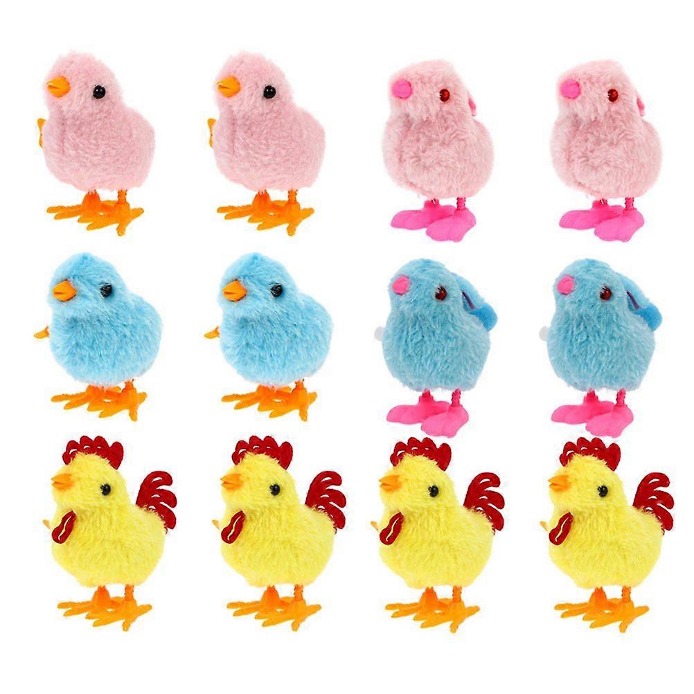 Buy 12pcs Lovely Plush Chicks Rooster Bunnies Clockwork Toys Kids Wind ...