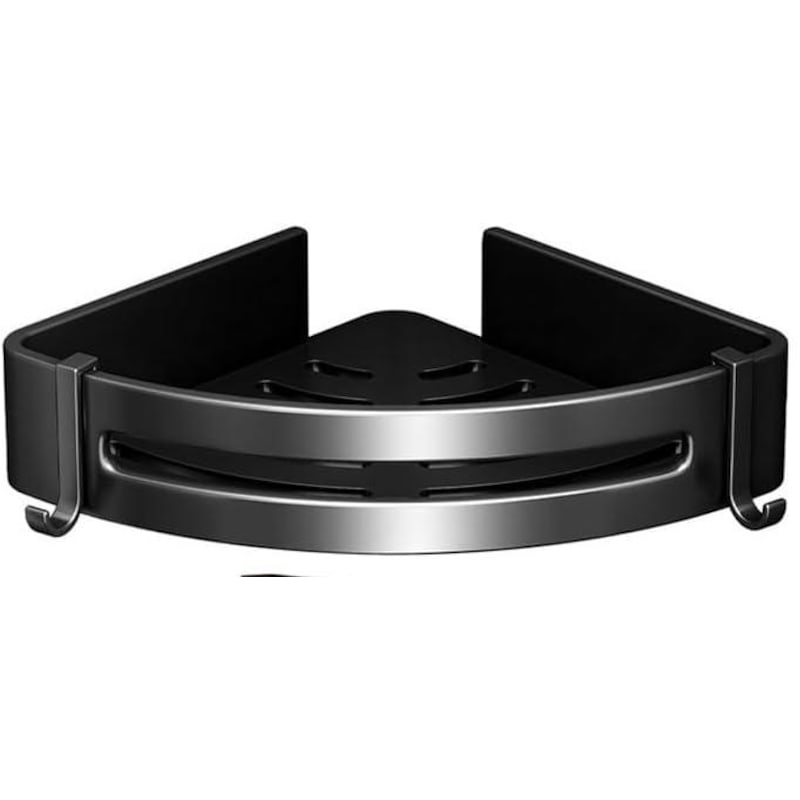 Buy 2 Pack Corner Shower Caddy, Metal Shower Shelf with Hooks, Adhesive ...