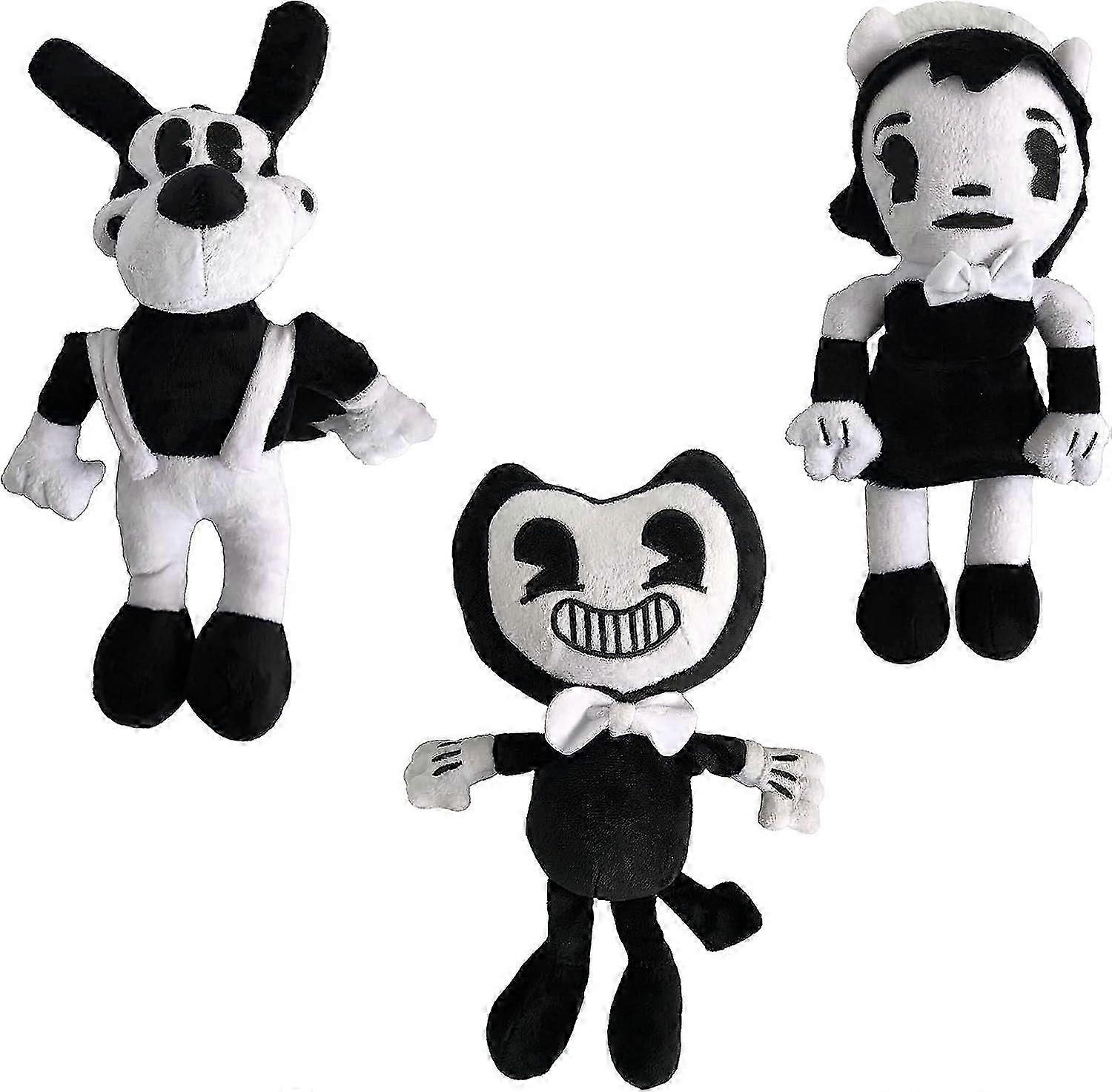 Buy 3PCS Bendy Plush Toy Set - Cute Horror Game Dolls, Soft Stuffed ...