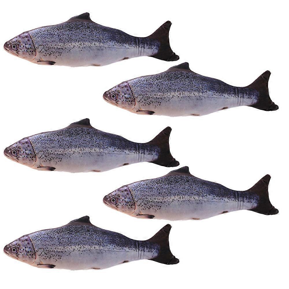 Buy 5Pcs Catnip Toy Simulates Fish Shape Fluffy Catnip Interactive Pet ...