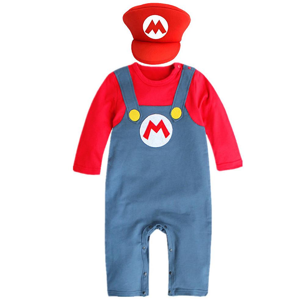 Buy Baby Cosplay Party Super Mario Bros Outfits Suit Romper Jumpsuit ...