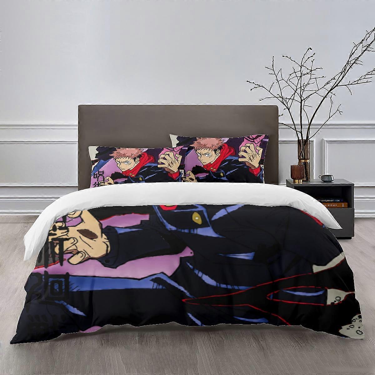 Buy Bed Sheets g1430 Jujutsu Kaisen Bedding Sets Bed Cartoon Duvet ...
