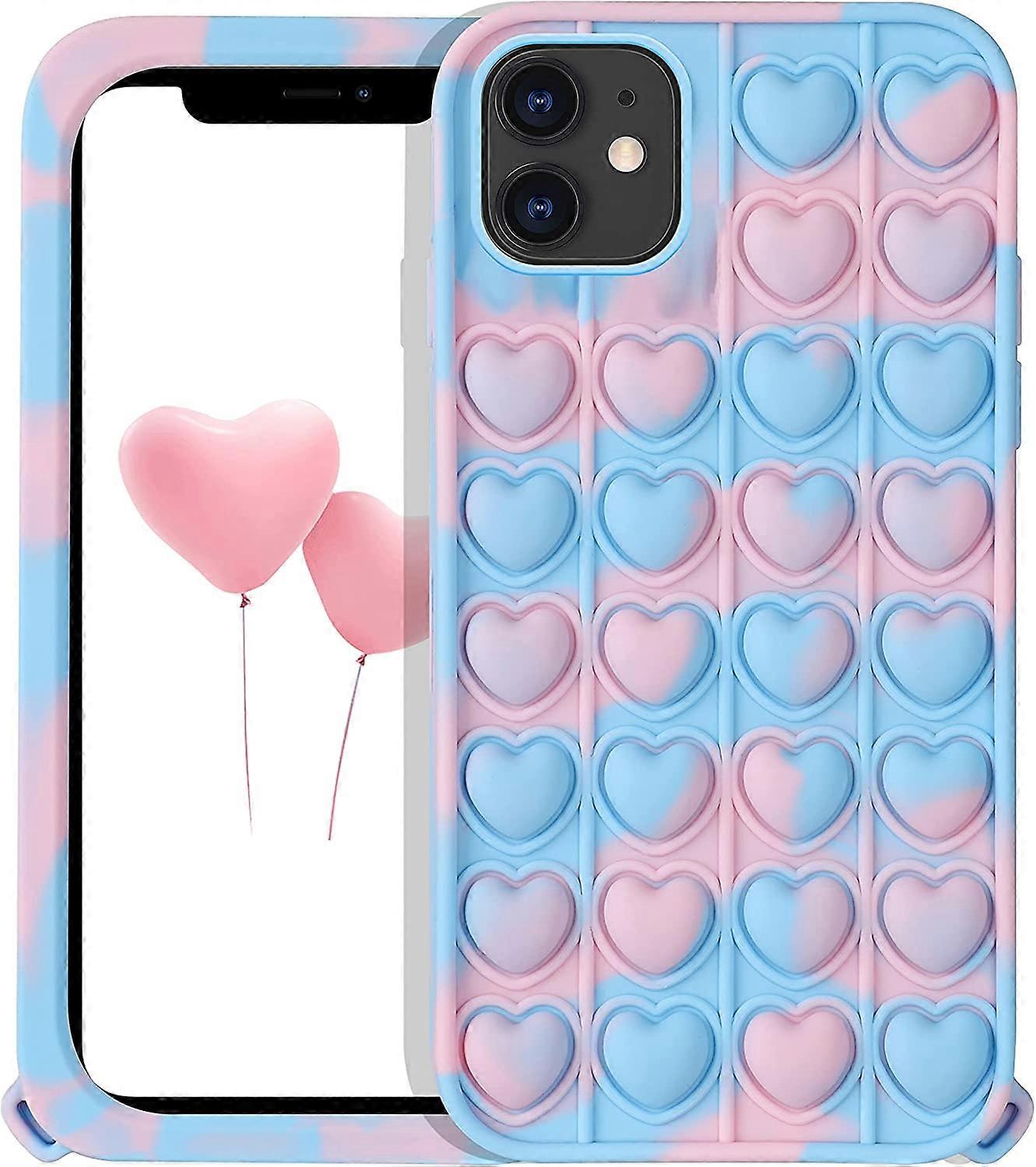Buy Blue Heart for iPhone 12 Pro Max Case Silicone Case Design Cartoon ...
