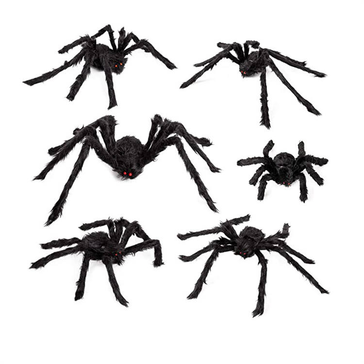 Buy Halloween Realistic Hairy Spiders Set 6 Pack Scary Spiders with ...