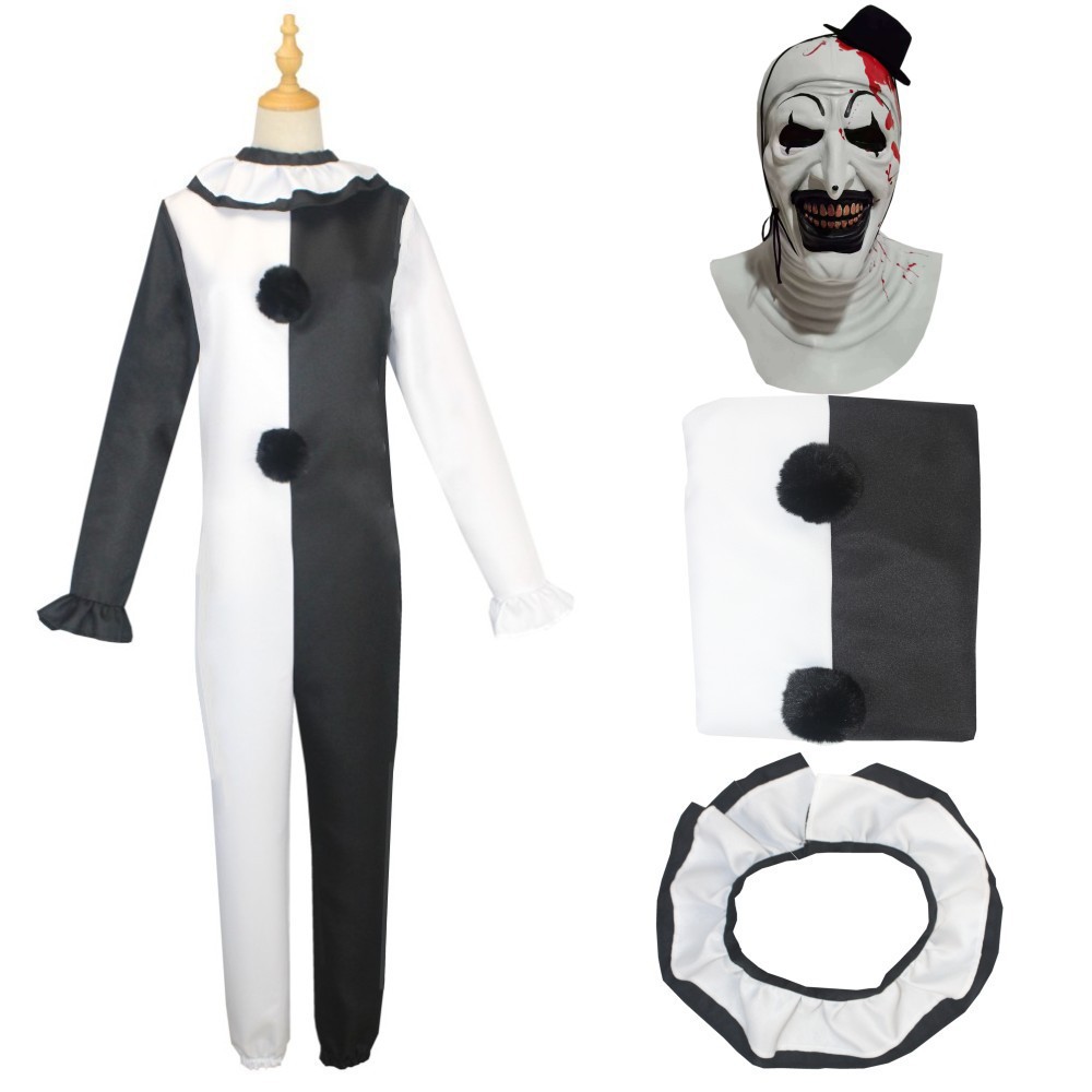 Buy Cgmgtsn Adults Terrifier 2 Art The Clown Cosplay Costume Jumpsuit ...