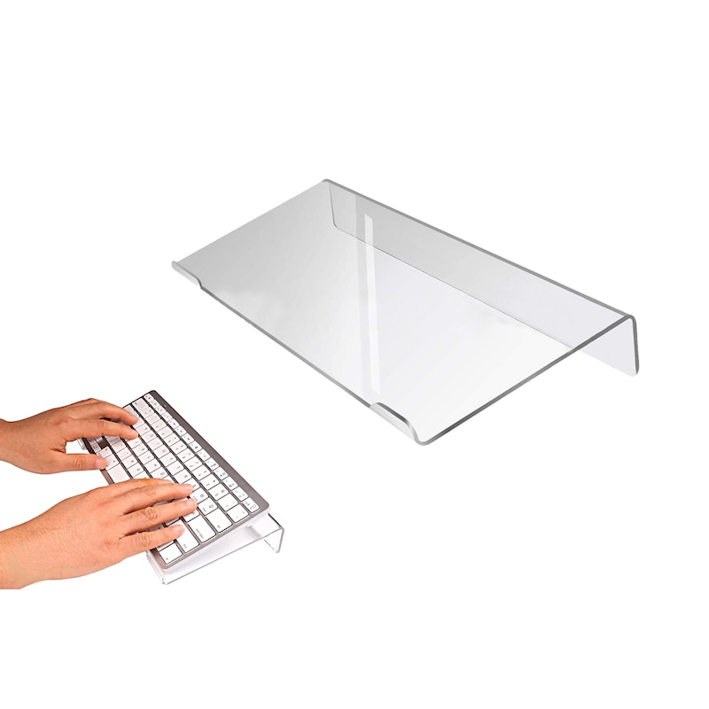 Buy Computer Keyboard Stand Clear Acrylic Tilted Keyboard Holder for ...