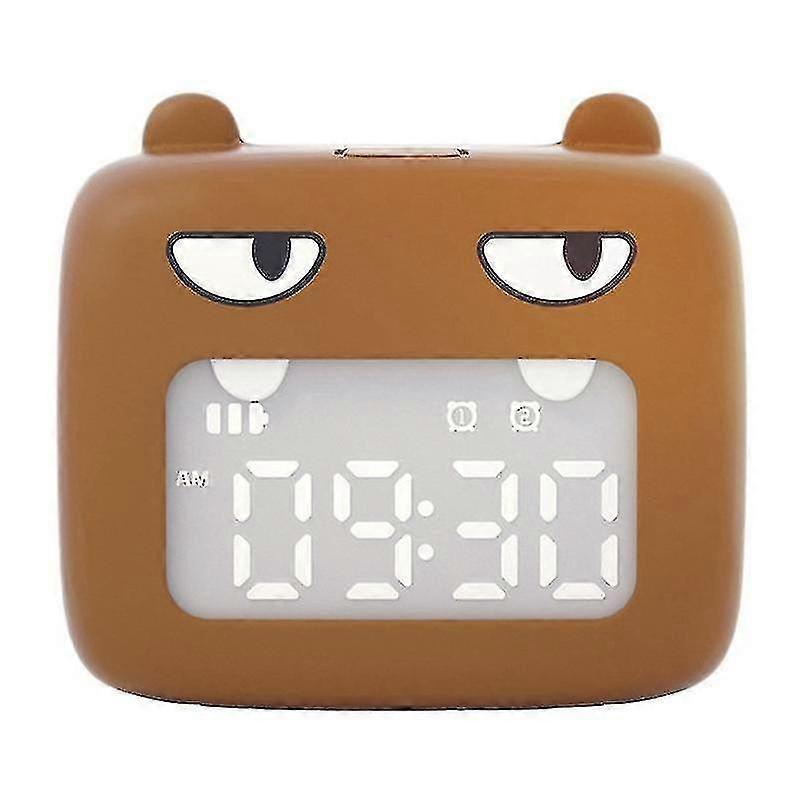 Buy Cute Animal Digital Alarm Clock for Kids - Brown, Fun Ringtones ...