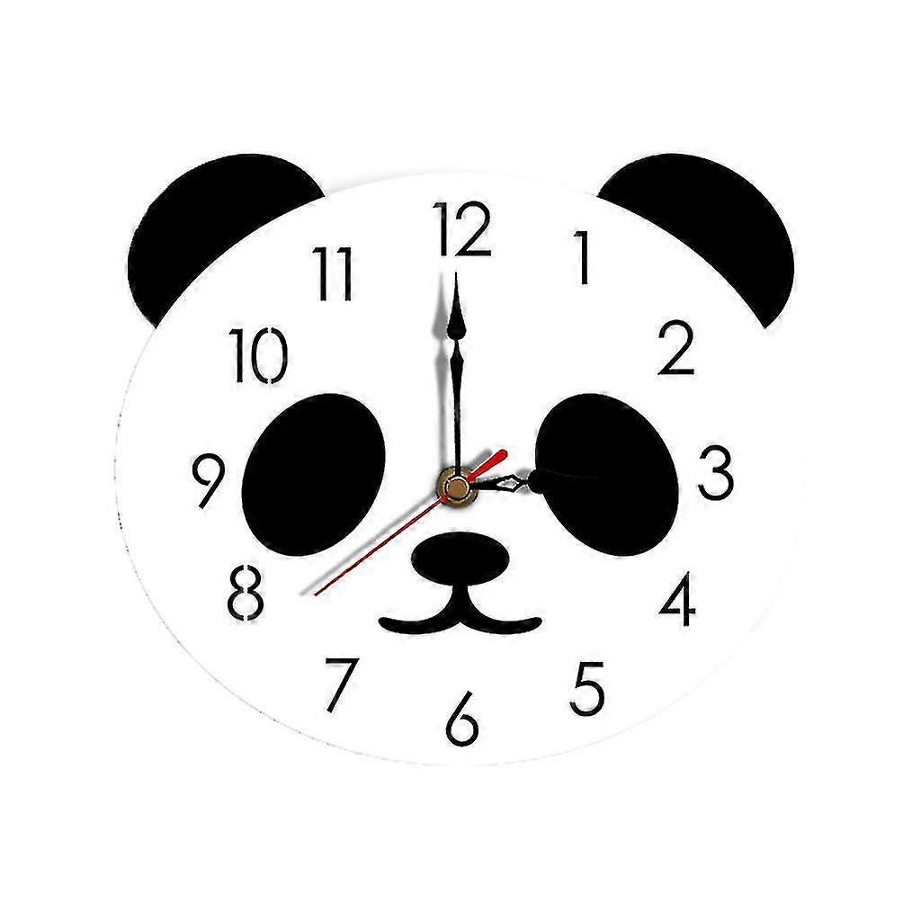 Buy Cute Panda Wall Clock for Kids - Silent Acrylic Decor for Nurseries ...
