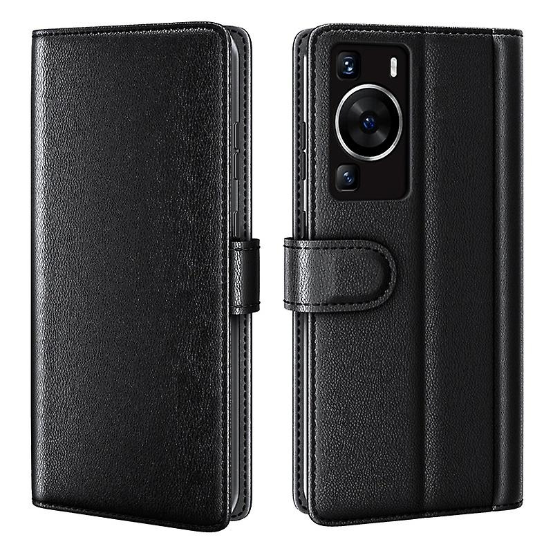 Buy For Huawei P60/P60 Pro Genuine Split Leather Case Cell Phone Wallet ...