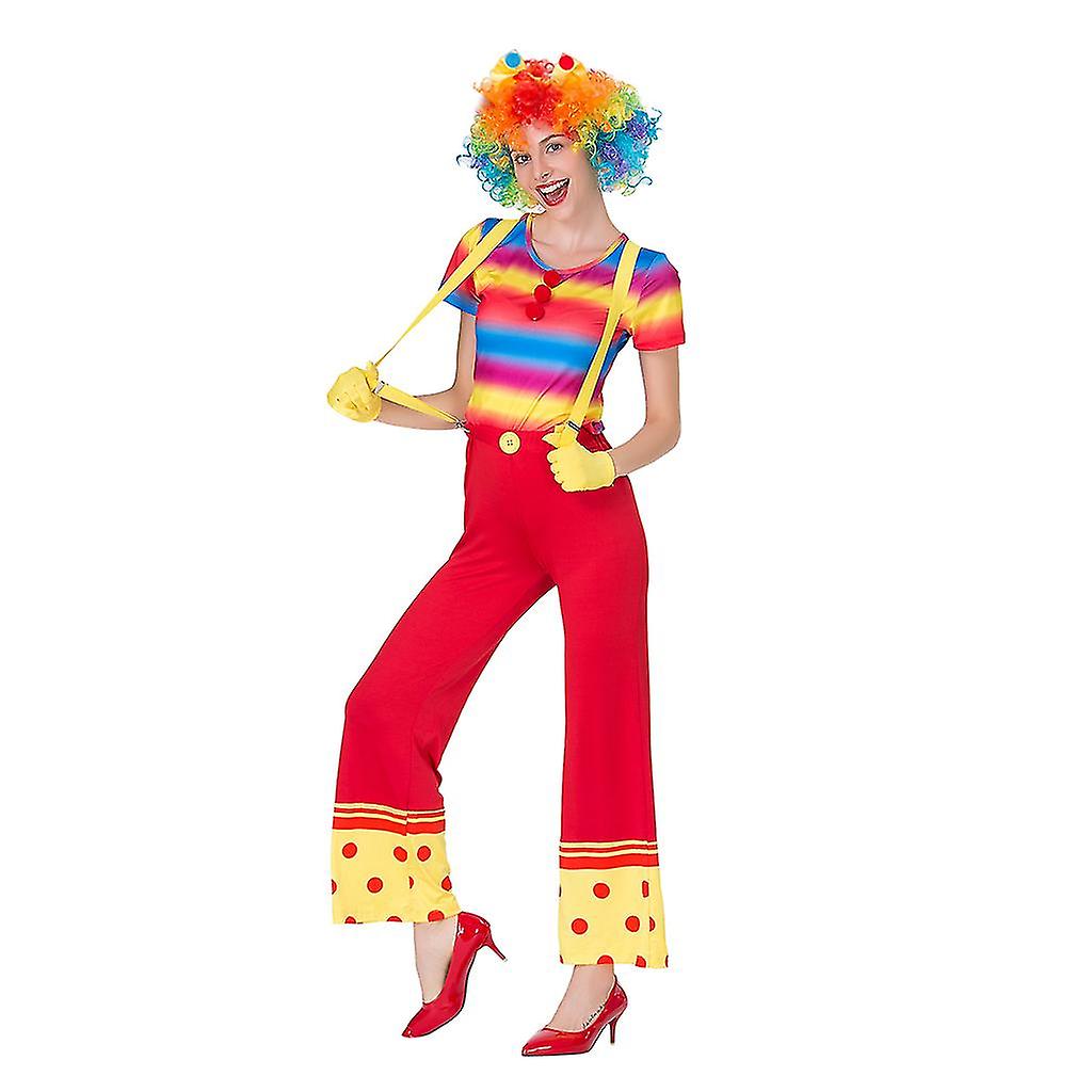 Buy Funny Women Clown Costume Lady Circus Joker Jester Fancy Dress ...