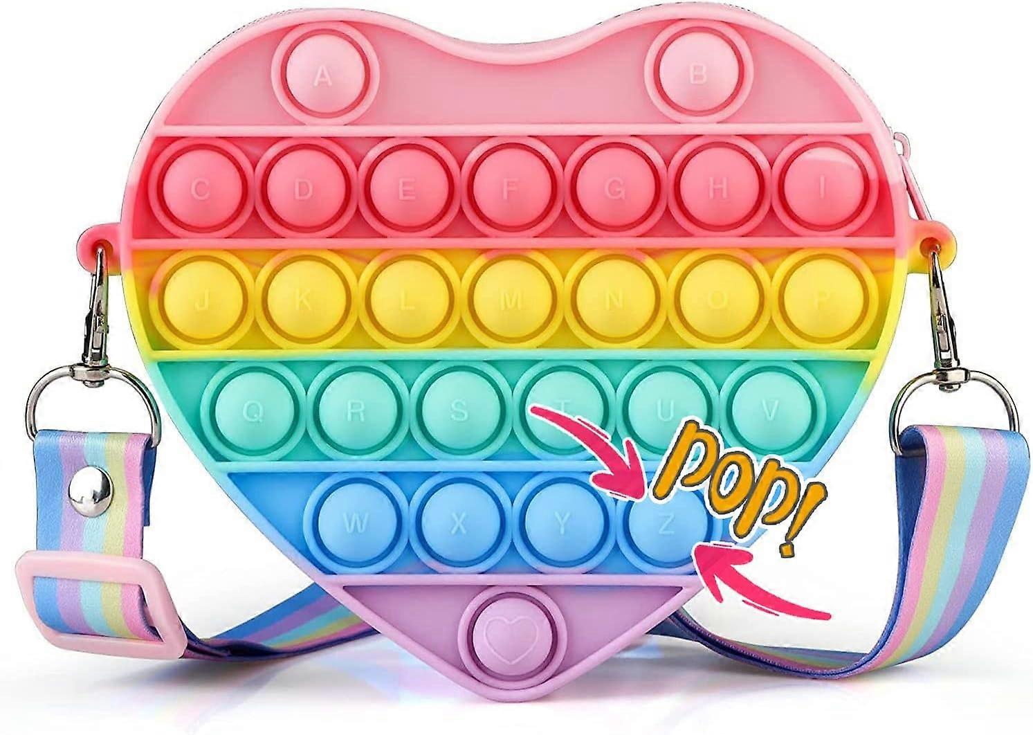 Buy Girls and kids heart shaped Pop it bag (coloured), gadget shoulder ...