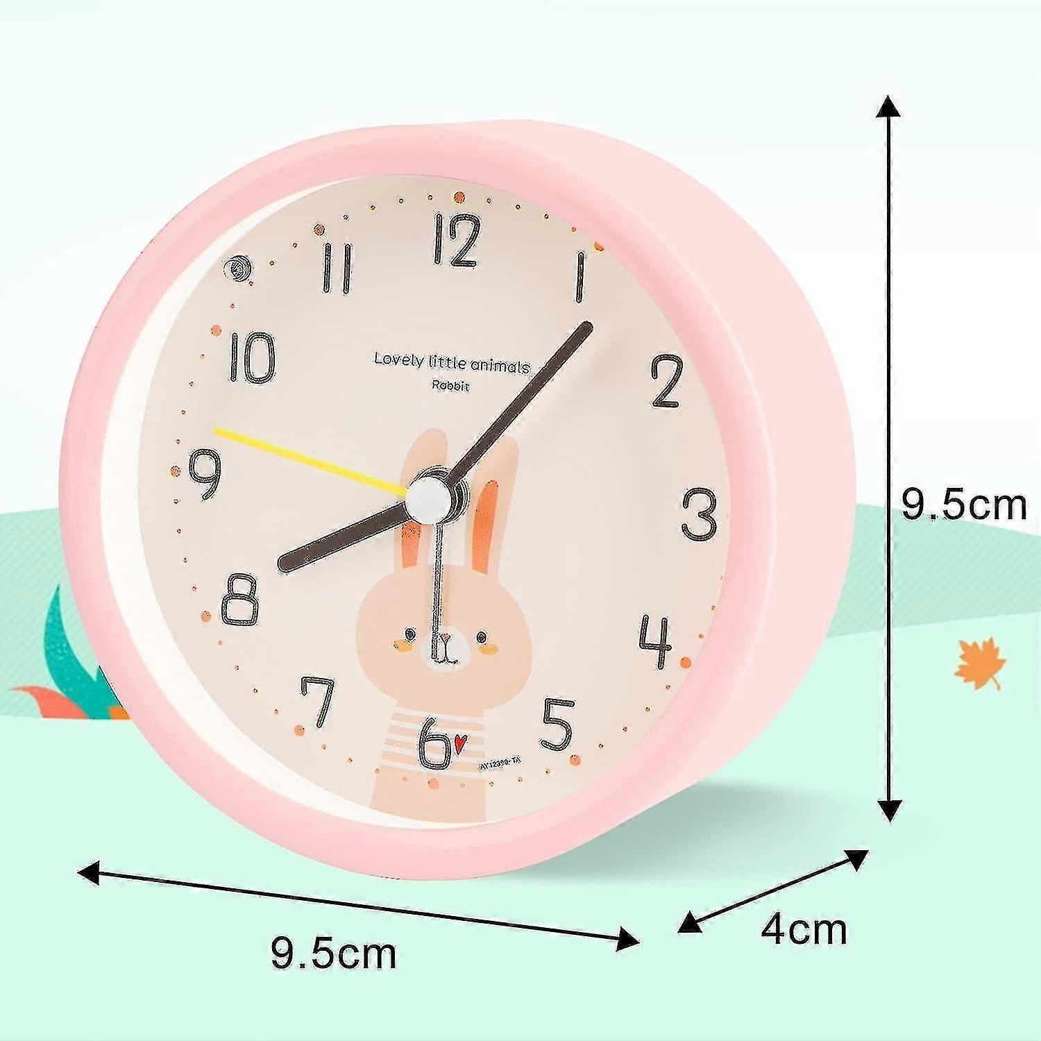 Buy Kids Silent Analog Alarm Clock - Battery Powered, Nightlight, Easy ...