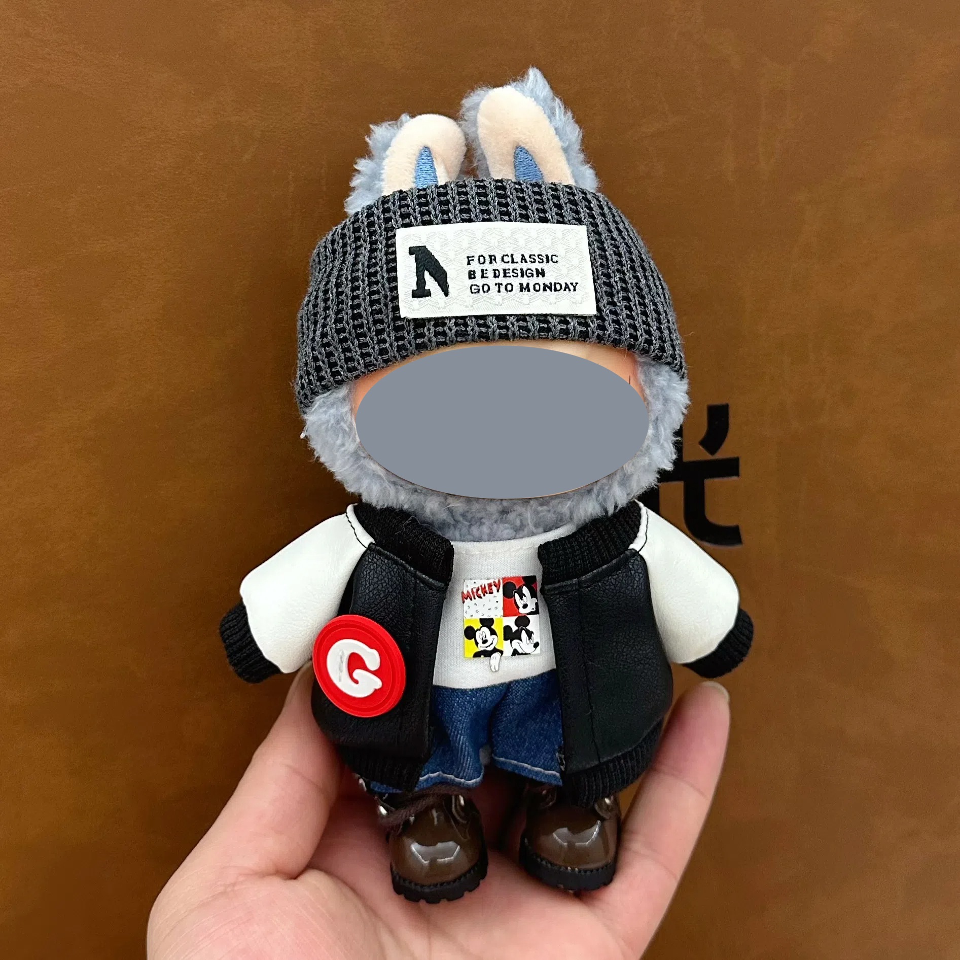 Buy Labubu doll clothes 17cm canvas blind box pendant, first and second ...