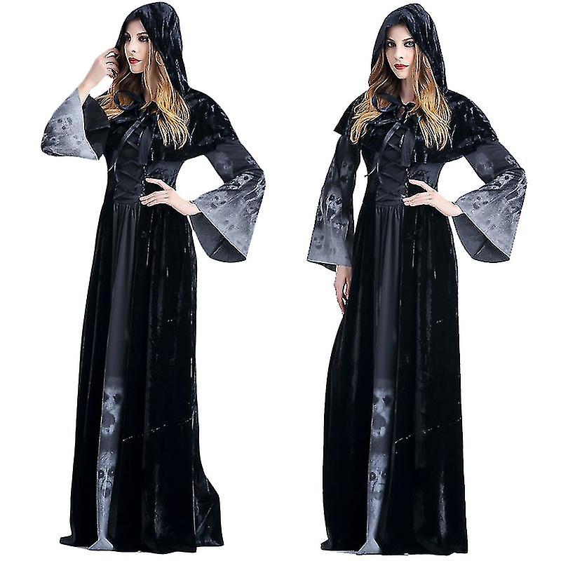 Buy Medieval Renaissance Halloween Cosplay Costume Evil Witch Vampire ...