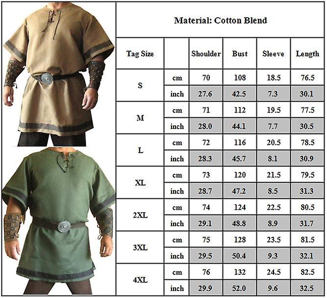 Buy Mens Medieval Costume Cosplay Party Renaissance Tunic Viking Knight ...