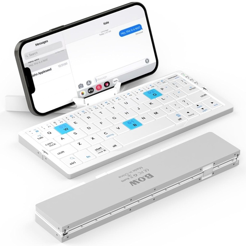 Buy Mini Bluetooth Keyboard Wireless Portable Foldable Rechargeable Keypad Input Devices-Silver ...