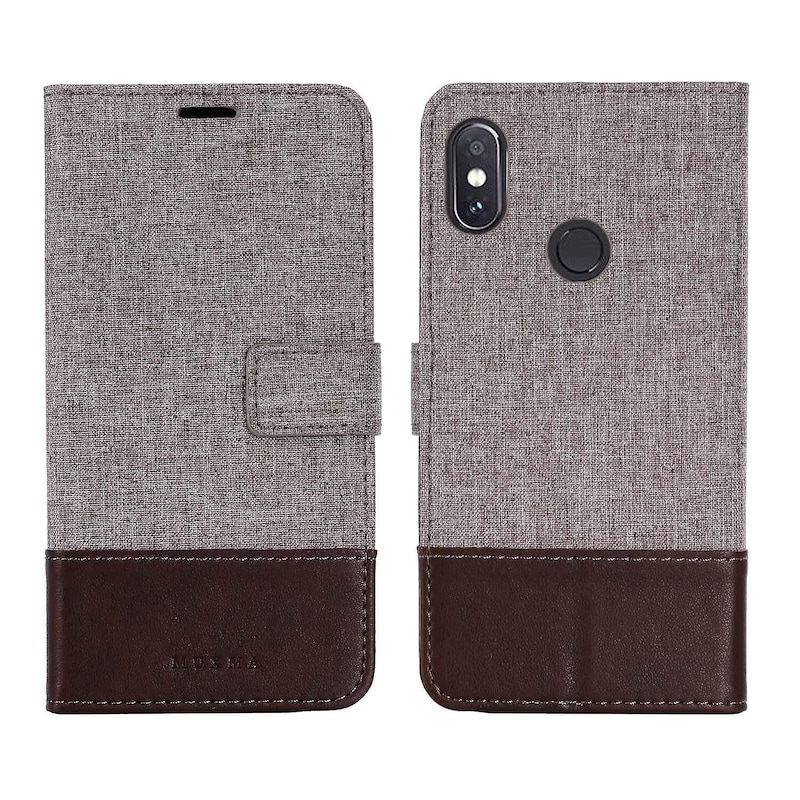 Buy MUXMA PU Canvas Splicing Wallet Shell for Xiaomi Redmi Note 5 Pro ...