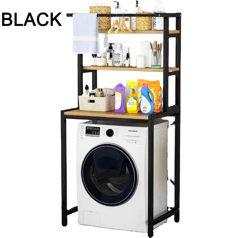 Buy OZNALA Metal 3-Tier Over Washing Machine Storage Rack Shelf ...