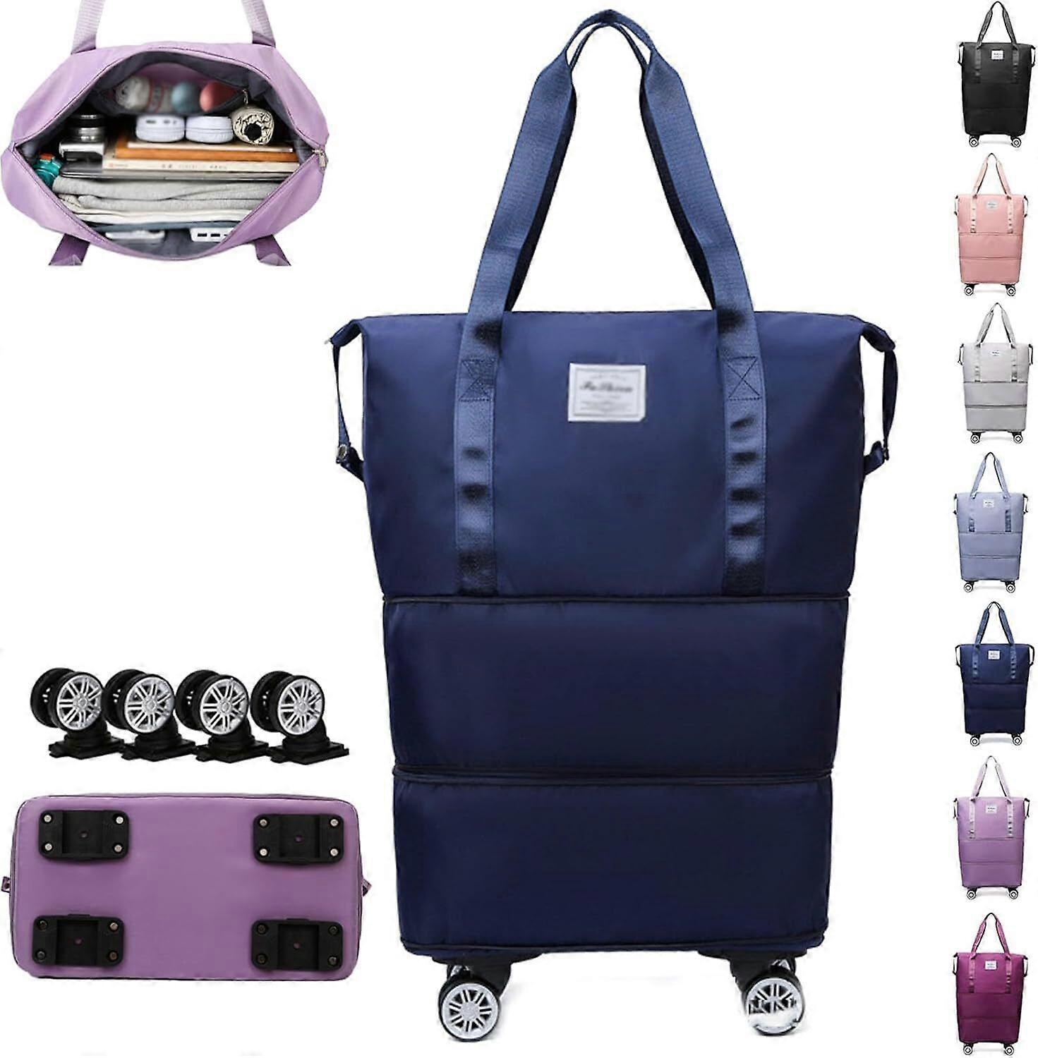 Buy Pink Klarson Expandable Bag with Wheels, Lightweight Durable ...