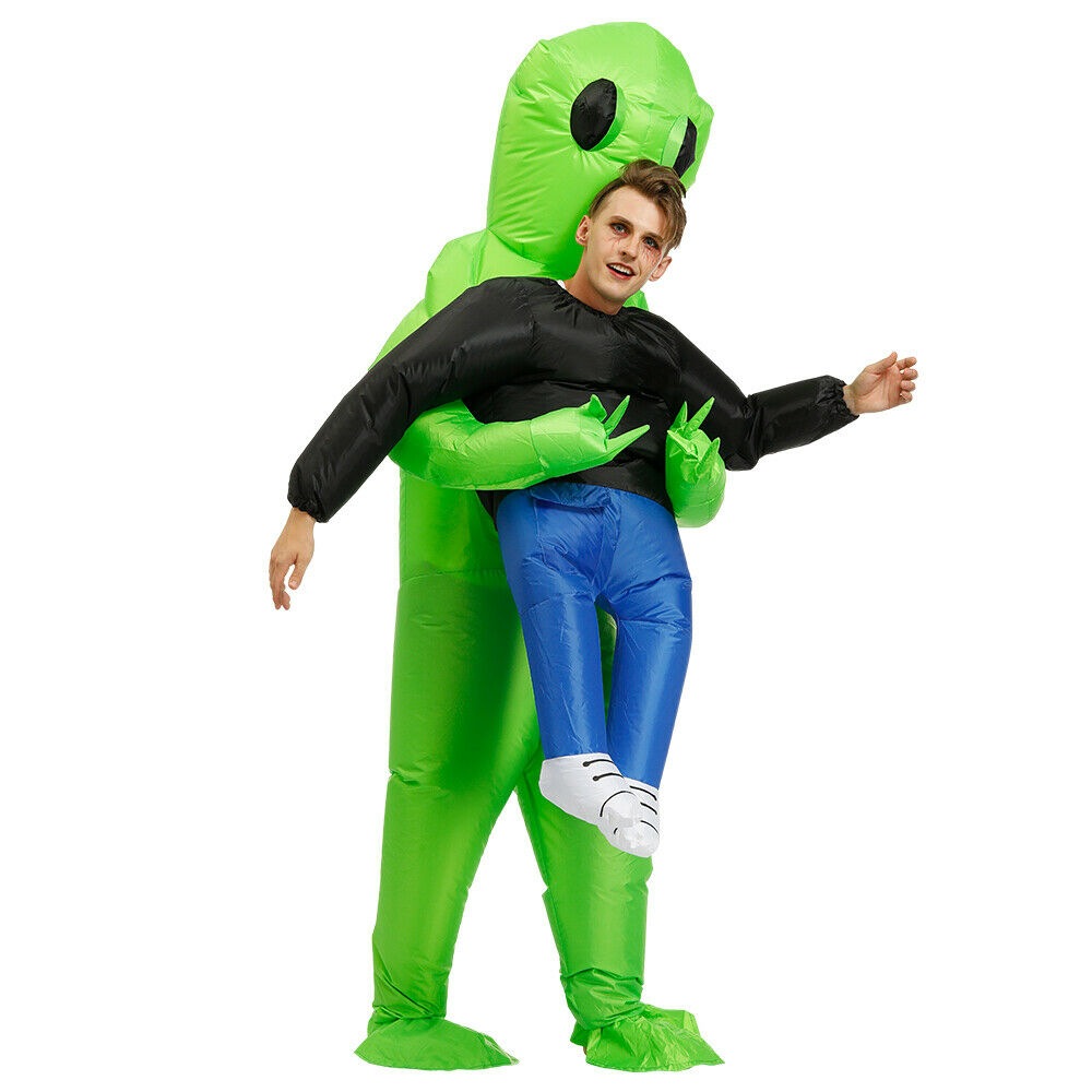 Buy Scary Halloween Green Alien Inflatable Costume Blow Up Suits Party ...