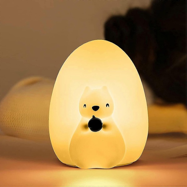Buy Squirrel Kids Night Light, Cute Silicone Baby Night Light with ...