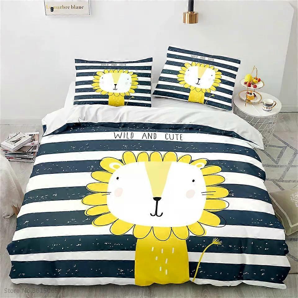Buy v1299 Bed Sheets Cartoon Sunflower Lion Printed Bedding Set Duvet Cover Sets Pillowcase ...