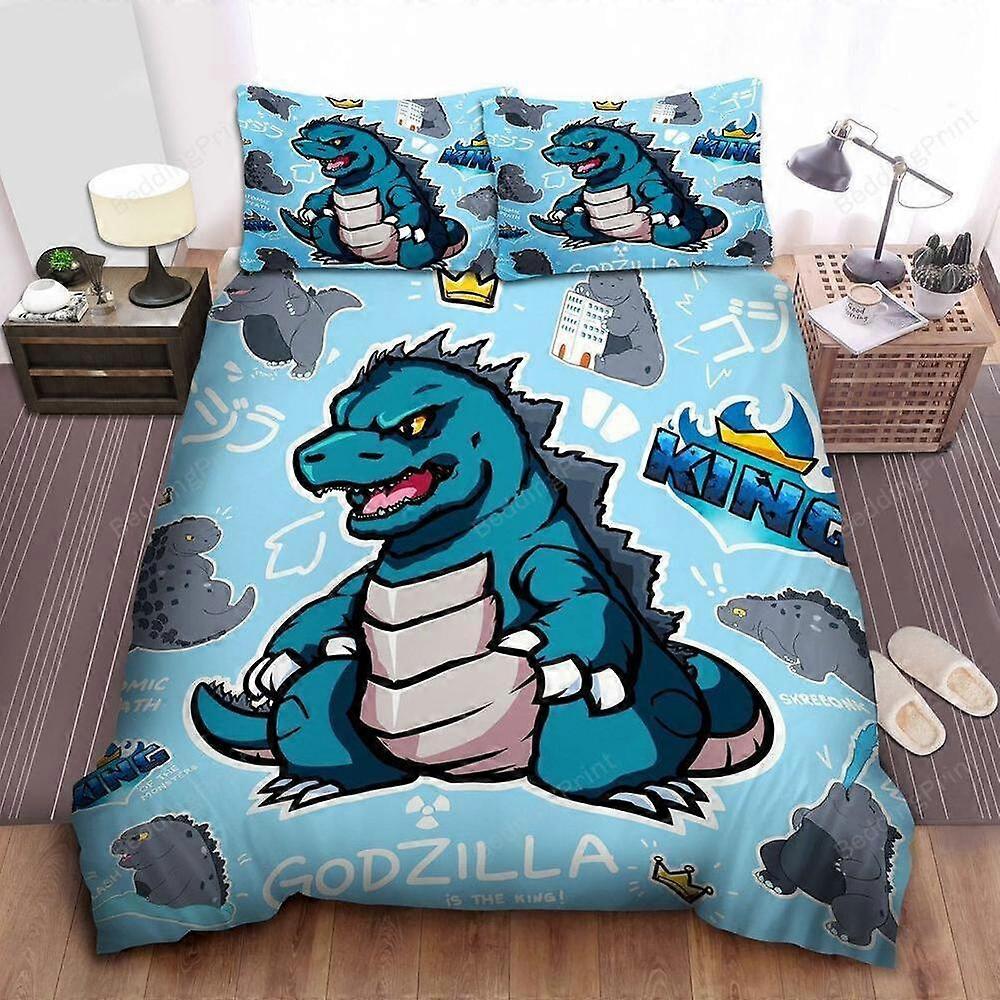 Buy v2033 Bed Sheets Funny Godzilla Of The Monsters Drawings Pattern ...
