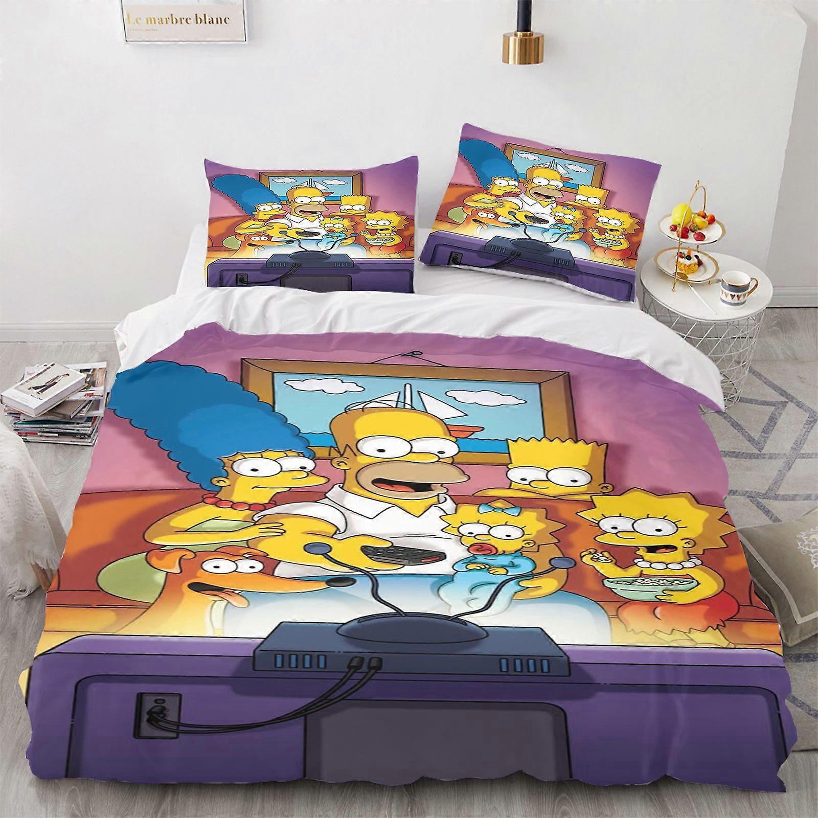 Buy v2528 Bed Sheets The Simpsons Anime Bedding Set Duvet Cover ...