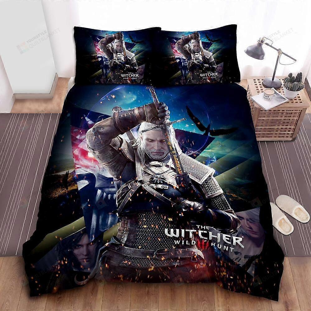Buy v3761 Bed Sheets The Witcher 3 Wild Hunt Main Characters In Digital ...