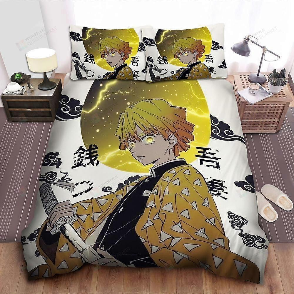 Buy v5627 Bed Sheets Demon Slayer Zenitsu Agatsuma Thunder Breathing ...