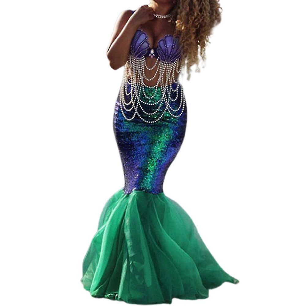 Buy Women Lady Girls Mermaid Tail Full Skirt Party Fancy Dress Cosplay ...