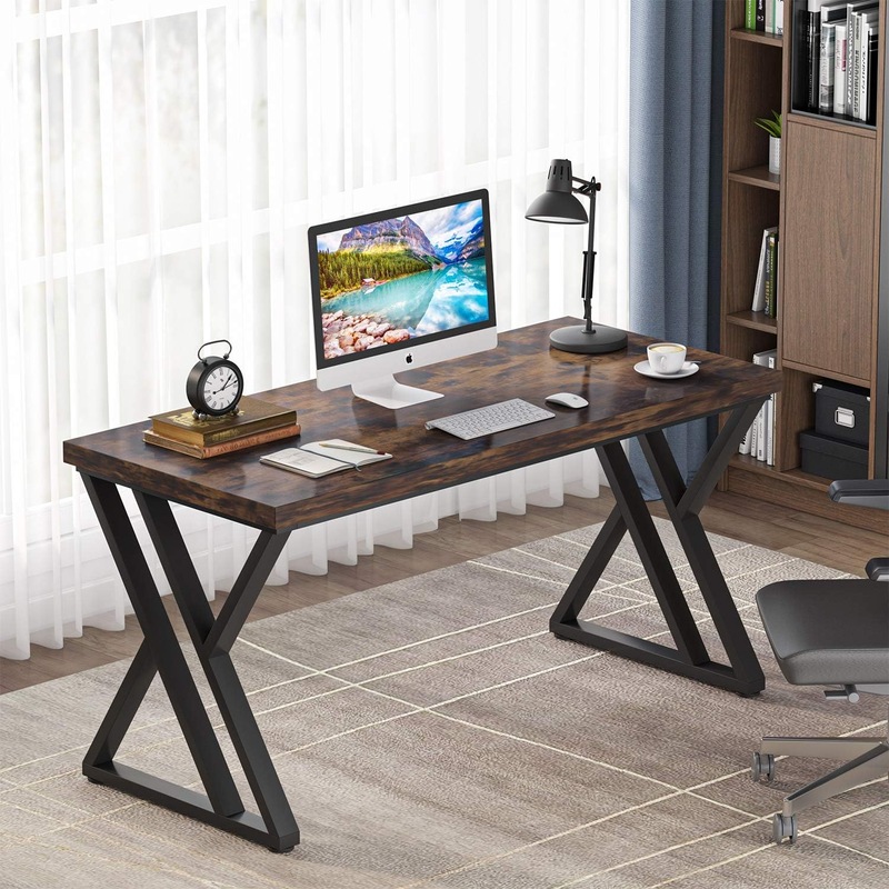 Buy Tribesigns 55-Inch Writing Desk, Computer Desk with Solid Metal ...