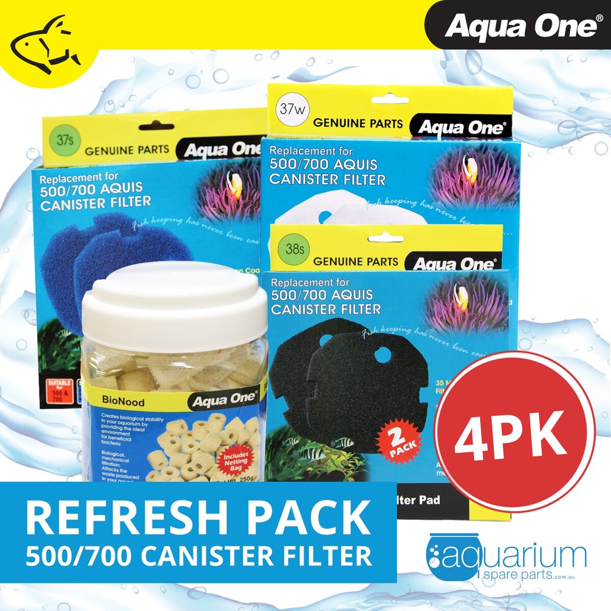 Buy Aqua One Aquis 500/700 Refresh Pack (4pc) - MyDeal Australia