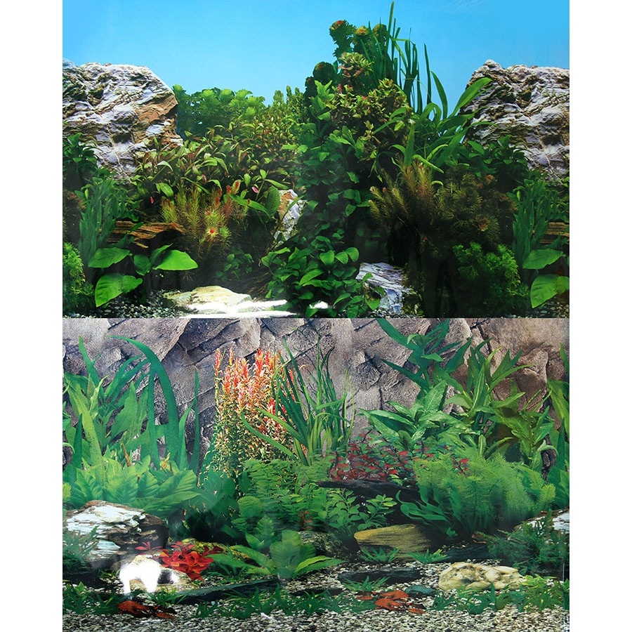 Buy Aqua One Background 61x120cm White Stone Rock Plant #4 (29522 ...