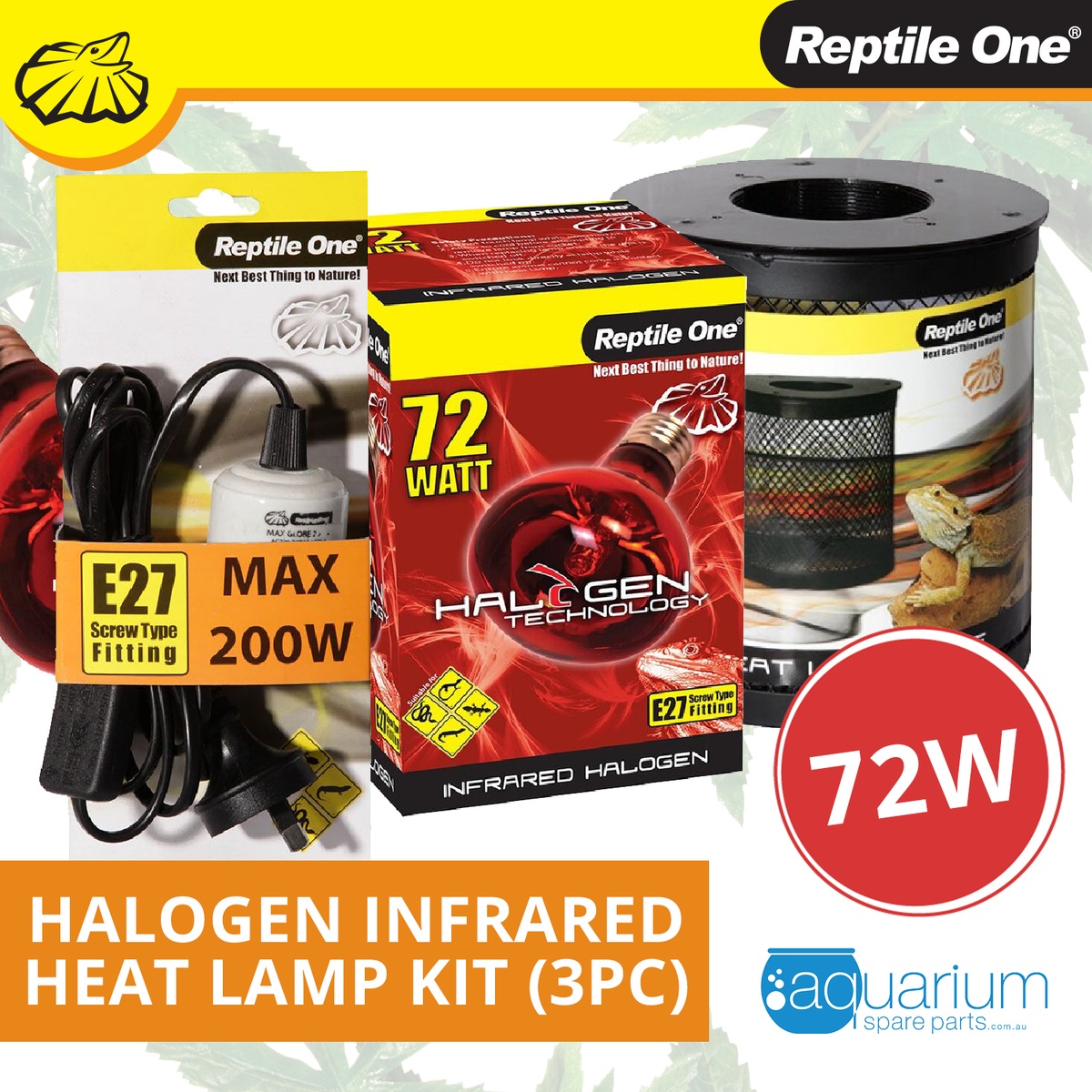 Buy Reptile One Halogen Infrared Heat Lamp Kit 72W (3pc) - MyDeal Australia