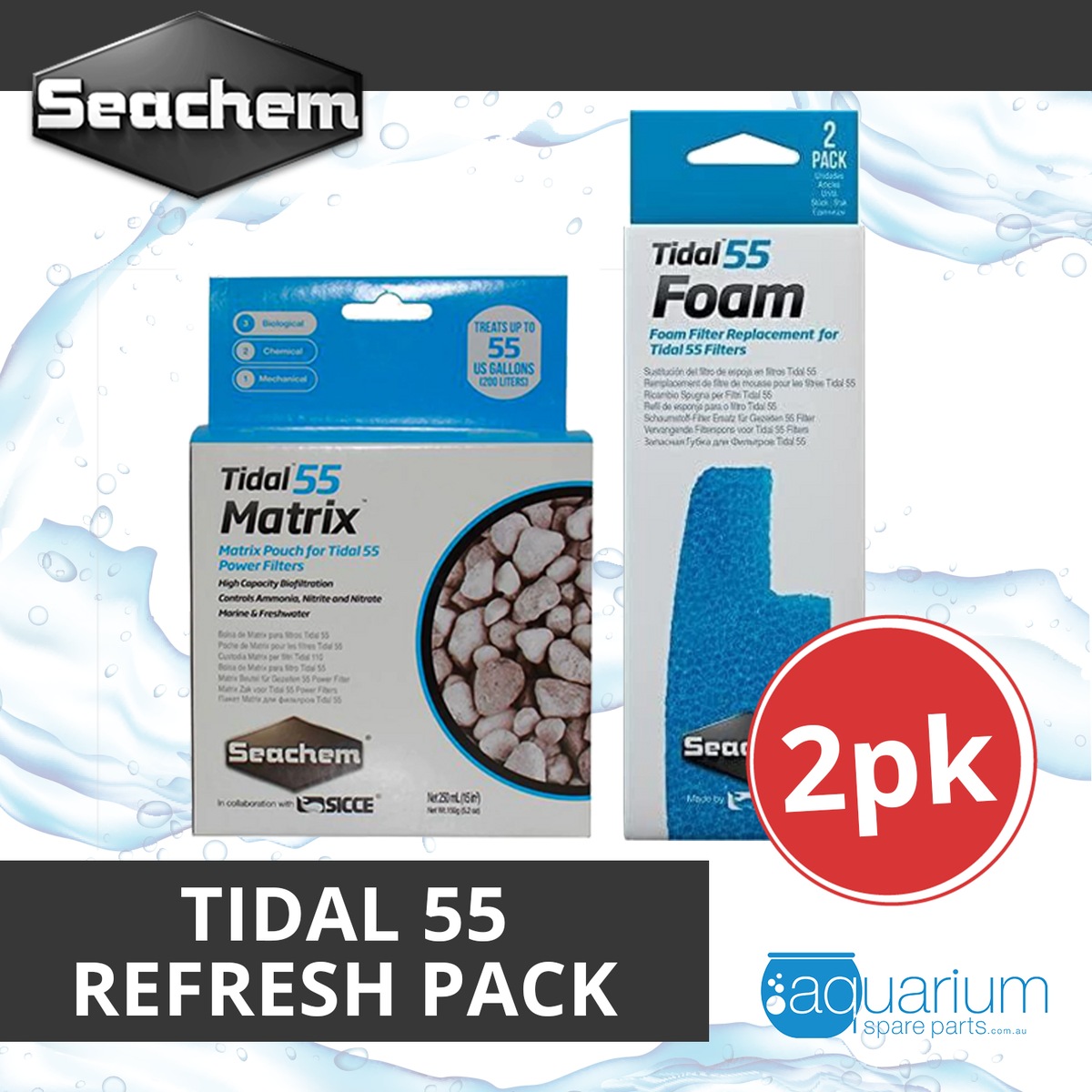 Buy Seachem Tidal 55 Refresh Pack (2pk) - MyDeal Australia