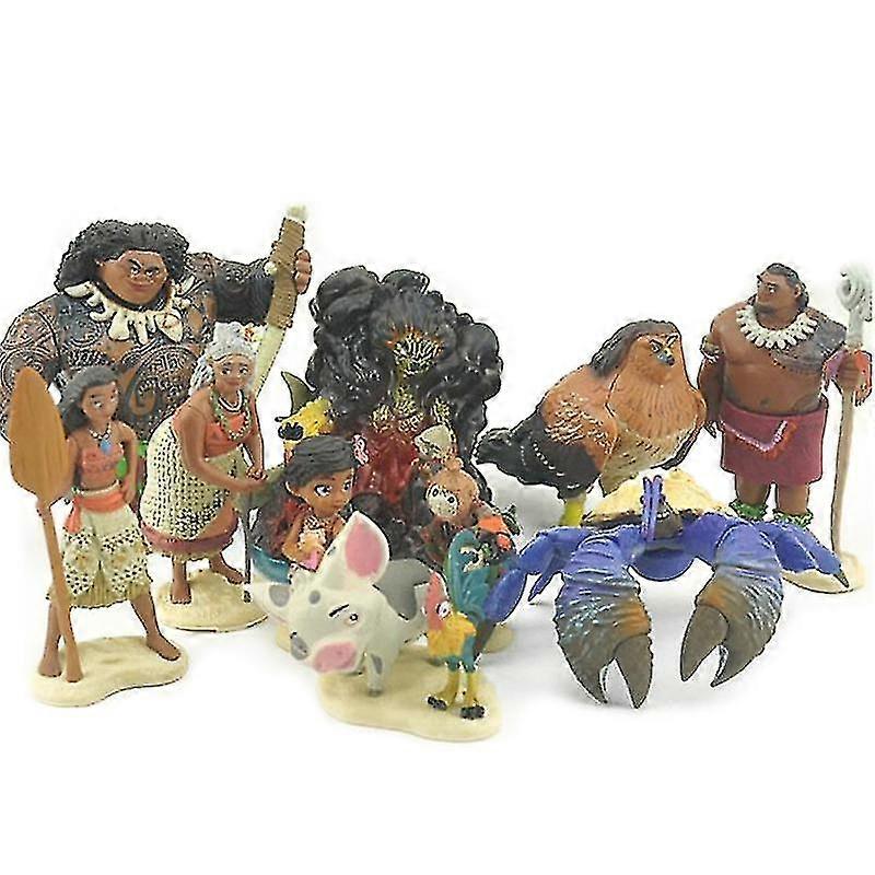 Buy 10pcs Princess Moana Mini Figures Set Toy, Moana Doll With Maui ...