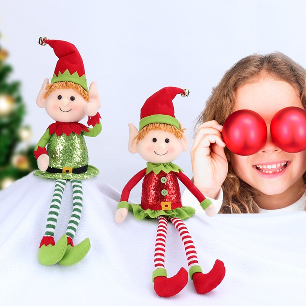 Buy 2 Pack Christmas Tree Decoration 65CM Cute Long Legs Elf Doll ...