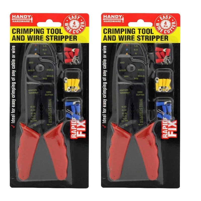 Buy 2 Sets Wire Stripper & Crimping Tool Colour Coded Connector ...