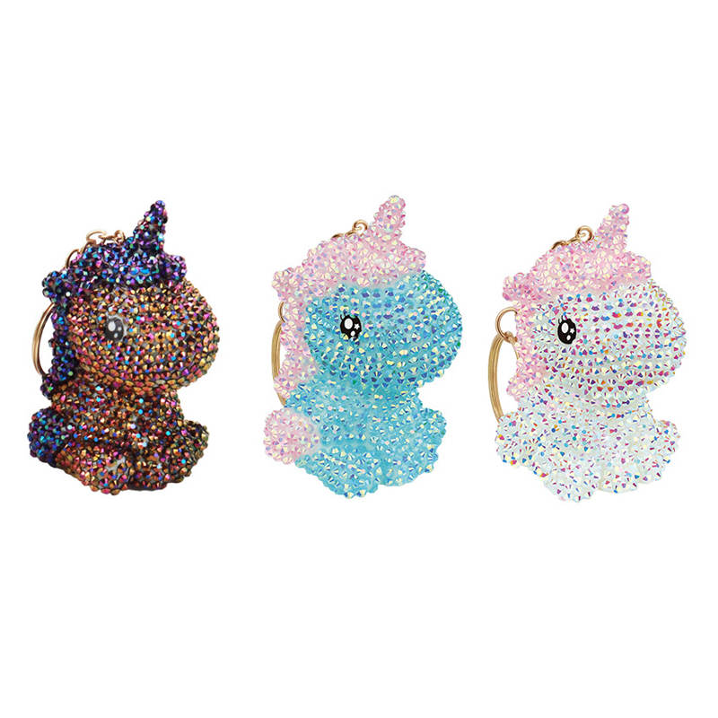 Buy 3 Pcs DIY Diamond Painting Unicorn Keychain Kit Decor Crafts for ...