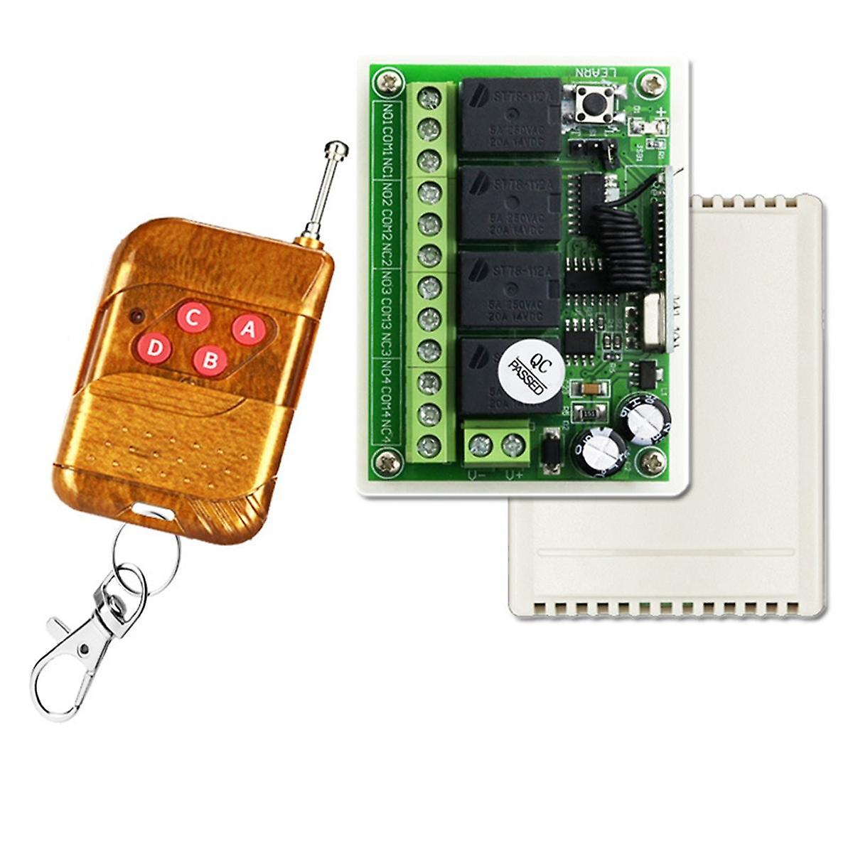 Buy 433MHz 12V 24V Relay Module Receiver with Transmitter RF Wireless ...