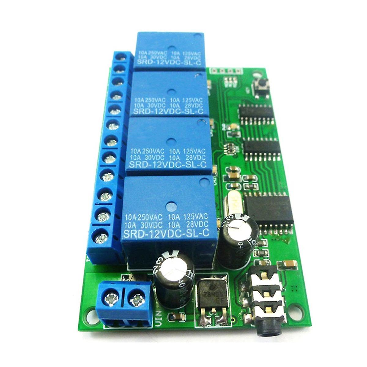 Buy AD22B04 4 Channel Relay DTMF Tone Signal Decoder Remote Control Relay Module 12V DC for PLC ...