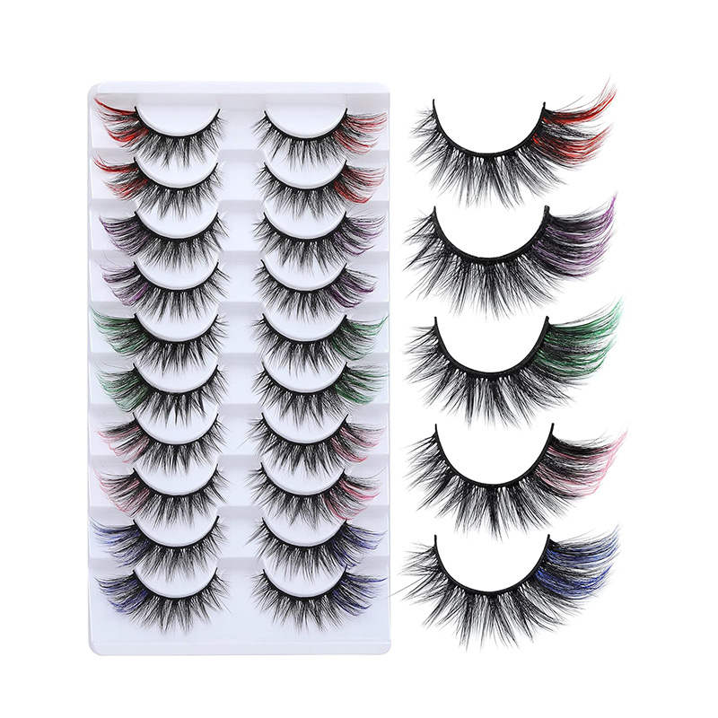 Buy Cat Eye Colorful False Eyelashes Reusable Lash for Cosplay Festival ...