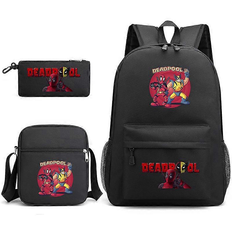 Buy Deadpool And Wolverine Peripheral Three-Piece Schoolbag Male And ...