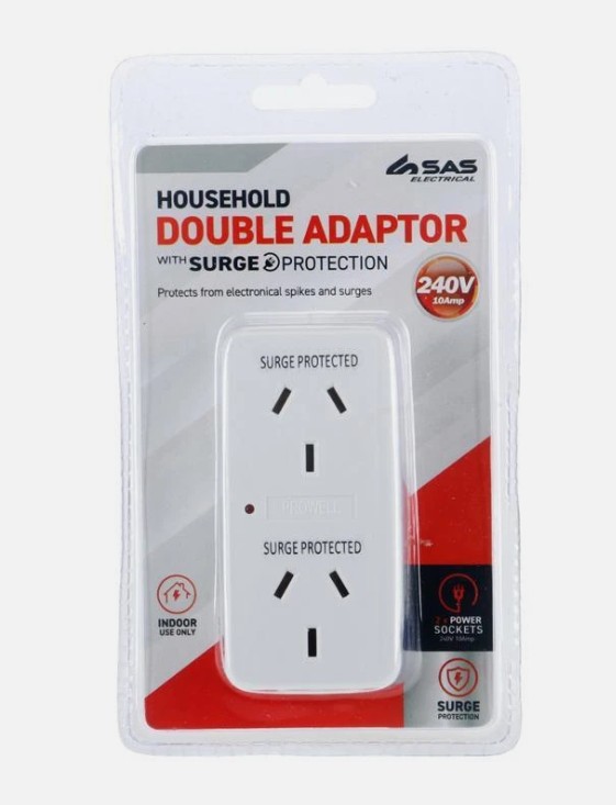 Buy Double Adaptor Surge Protection Power Indicator 240V - MyDeal Australia
