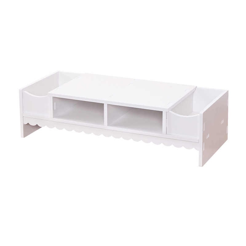 Buy Laptop Stand with Drawer Wooden Desk Organizer-White - MyDeal