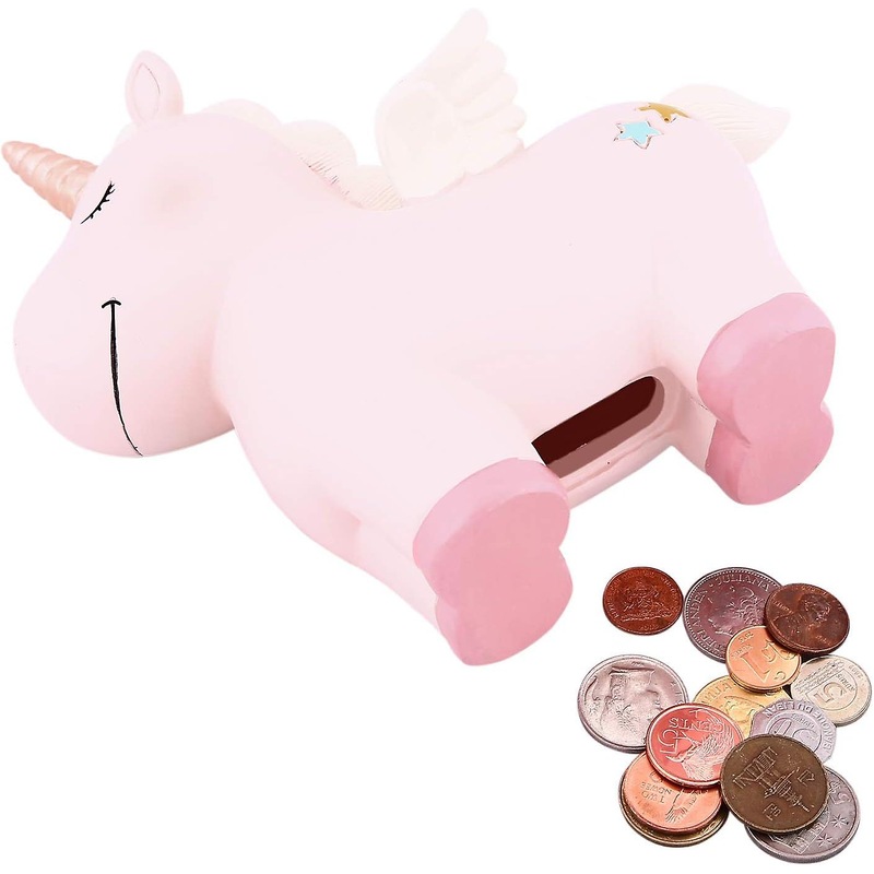 Buy Large Lovely Rainbow Unicorn Piggy Bank For Girls, Resin Unicorn ...