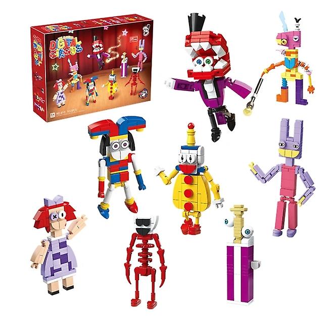 Buy MOC The Amazing Digital Circus 8-in-1 Anime Figures Building Block ...