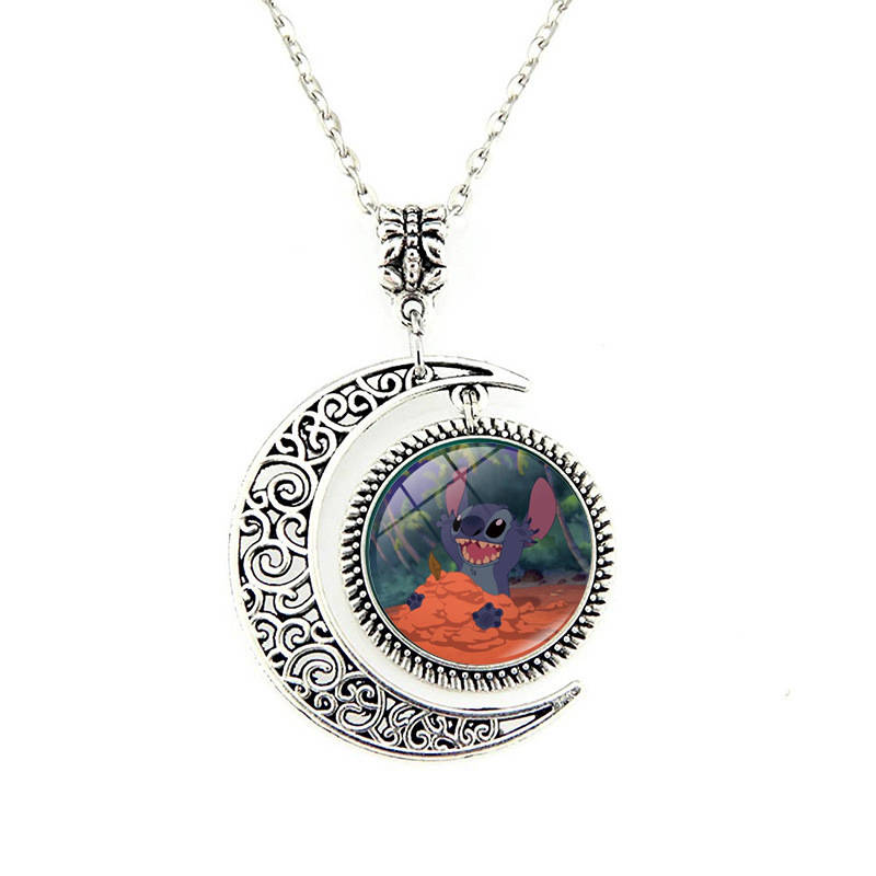 Buy Moon Pendant Necklace Cartoon Stitch Chain-20 - MyDeal Australia